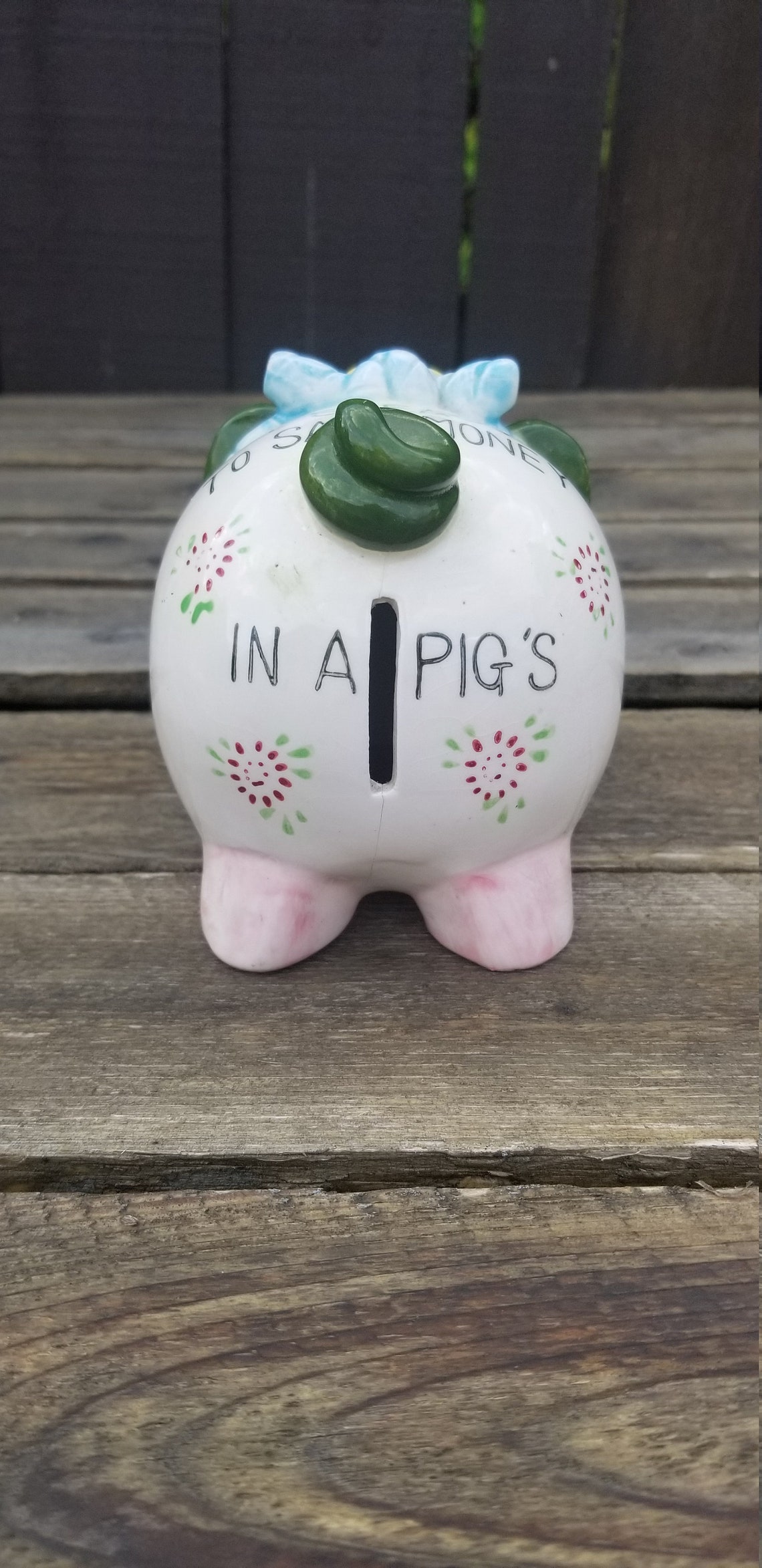 Alcancía de cerámica vintage pintada a mano hecha en Japón | Etsy