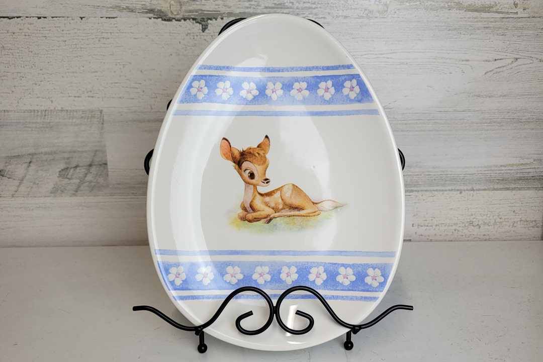 Vintage Disney Store bambi Easter Egg Ceramic Platter, Oval Collector ...