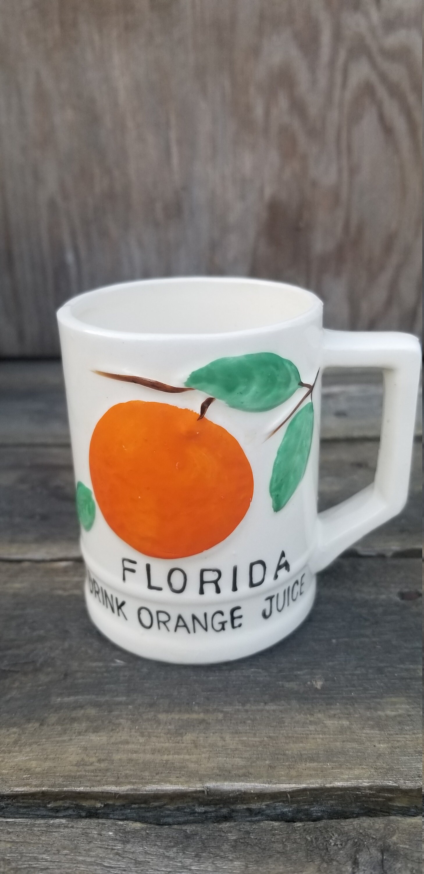 Vintage ceramic Orange juice cups set of 2 mismatched OJ | Etsy
