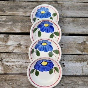 Vintage Blue Ridge Southern Pottery Inc pom Pom Saucers, Set of 4, Folk ...