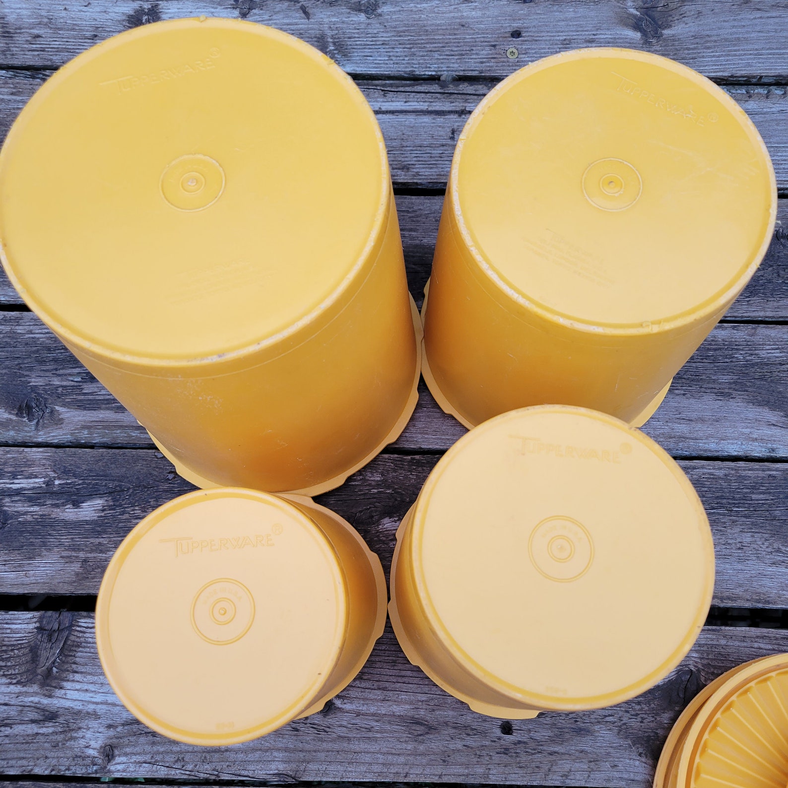 Vintage Tupperware Nesting Canisters, Set of 4, 1970's Servalier Food ...