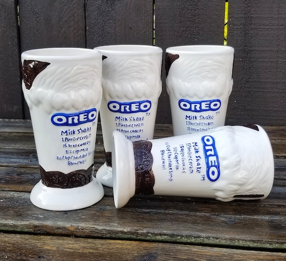 Vintage Ceramic Oreo Milkshake Glasses Oreo Milkshake Recipe | Etsy