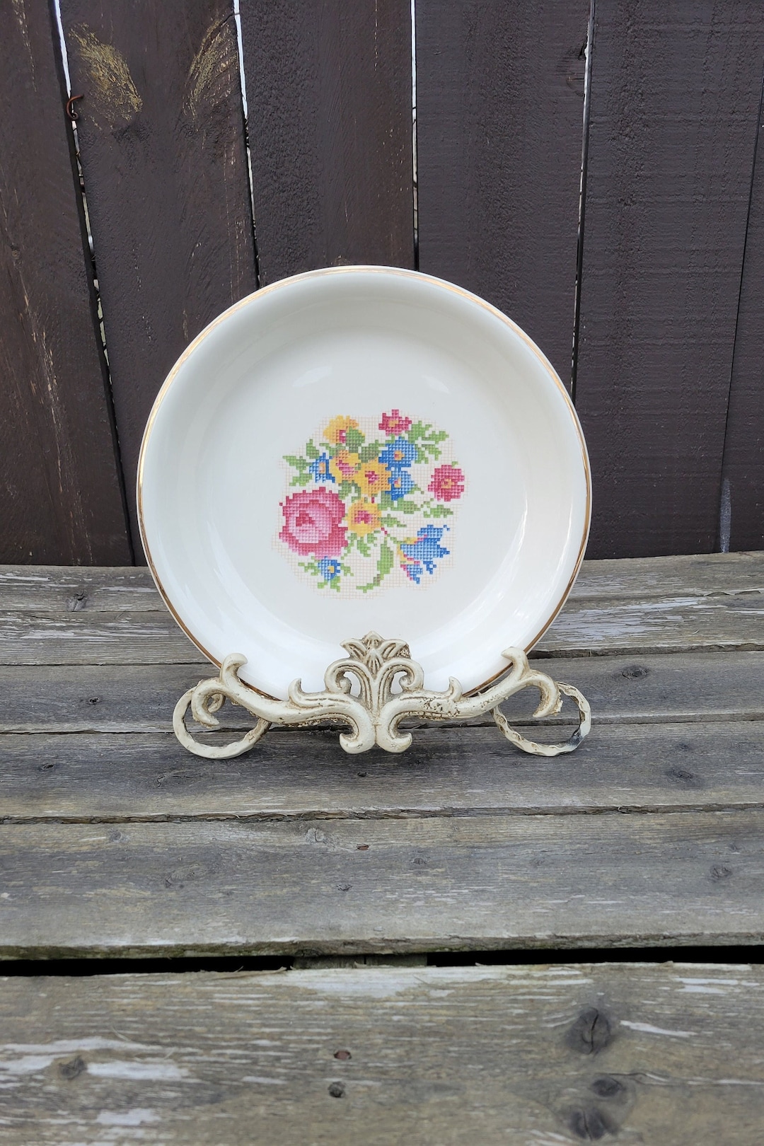 Vintage Harker Pottery Co Bakerite Pie Pan, "petit Point" Design ...