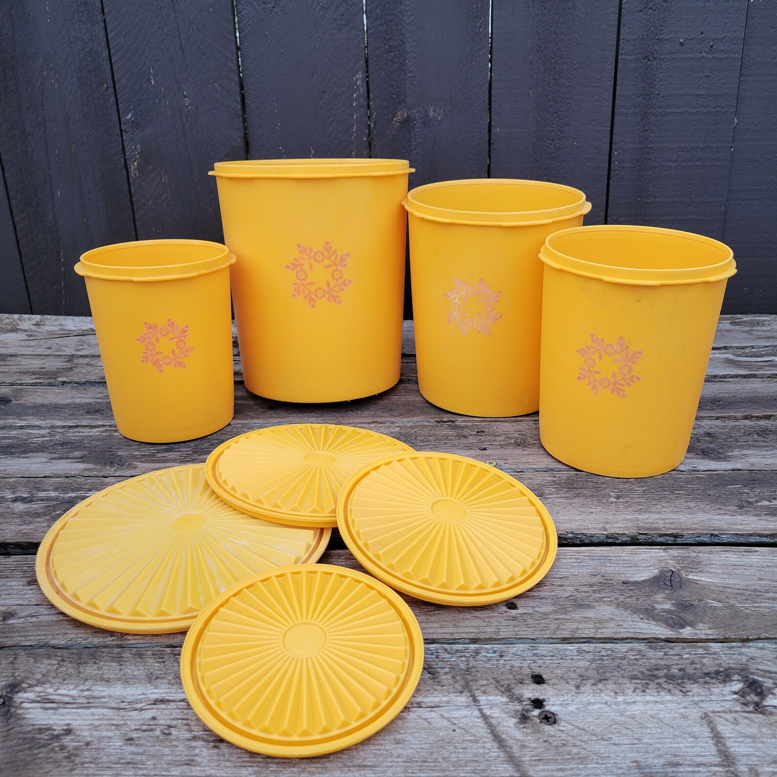 Vintage Tupperware Nesting Canisters, Set of 4, 1970's Servalier Food ...