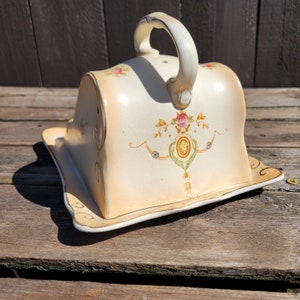 Antique Crown Devon Fieldings Porcelain Covered Cheese Dish,handpainted ...