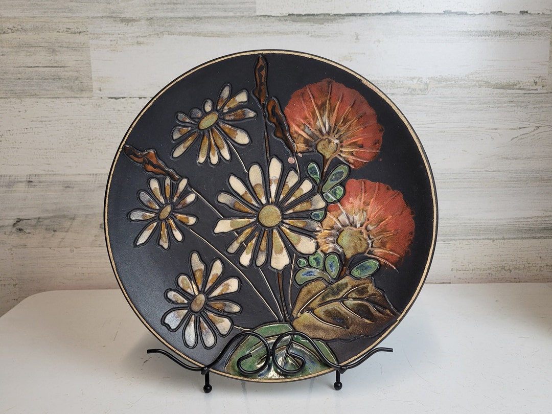 Vintage Ruscha Art Pottery Plate, Midcentury Fat Lava Ceramic With ...