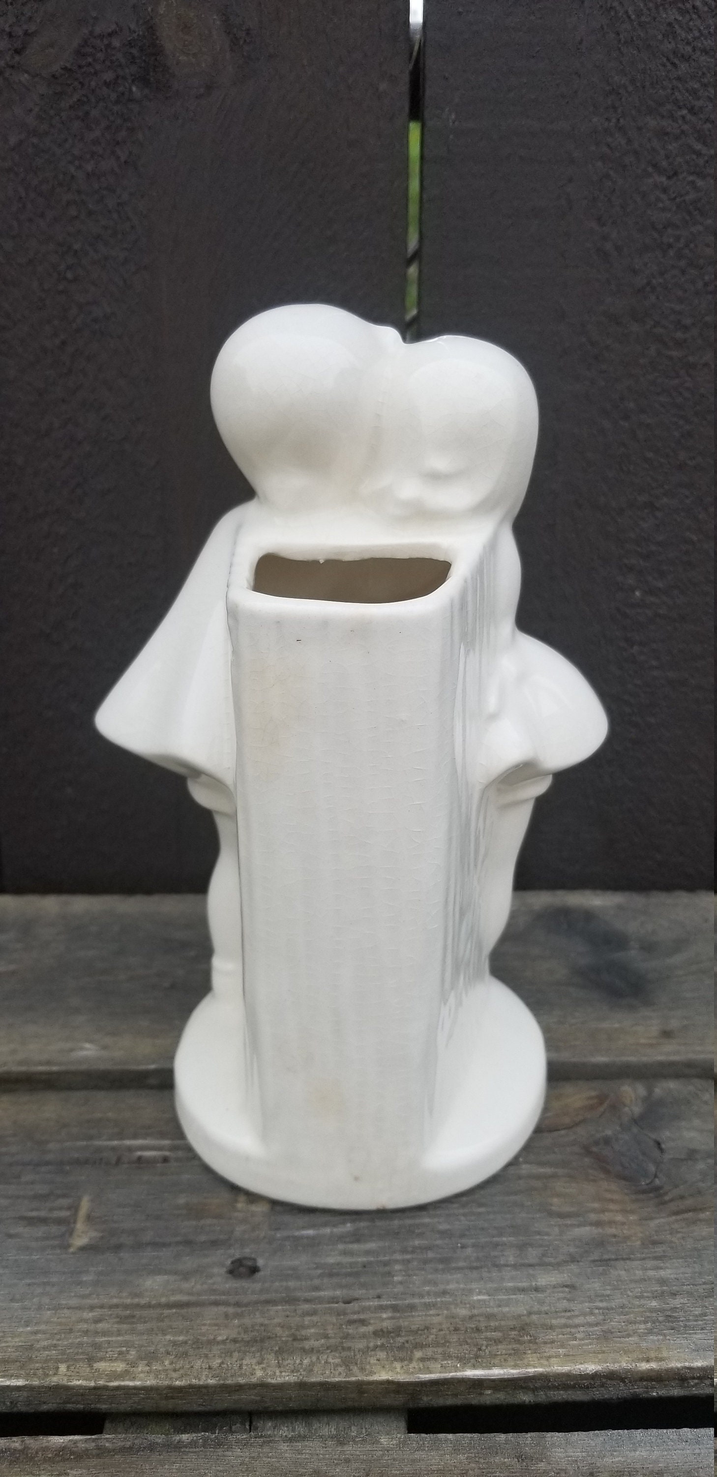 Vintage Cameron Clay Products boy & girl planter white | Etsy