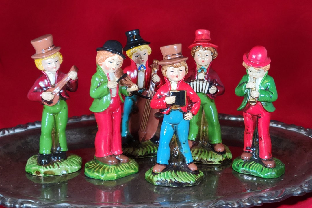 Vintage Dickens Style Musician Figurines: Mid-century Christmas Band ...
