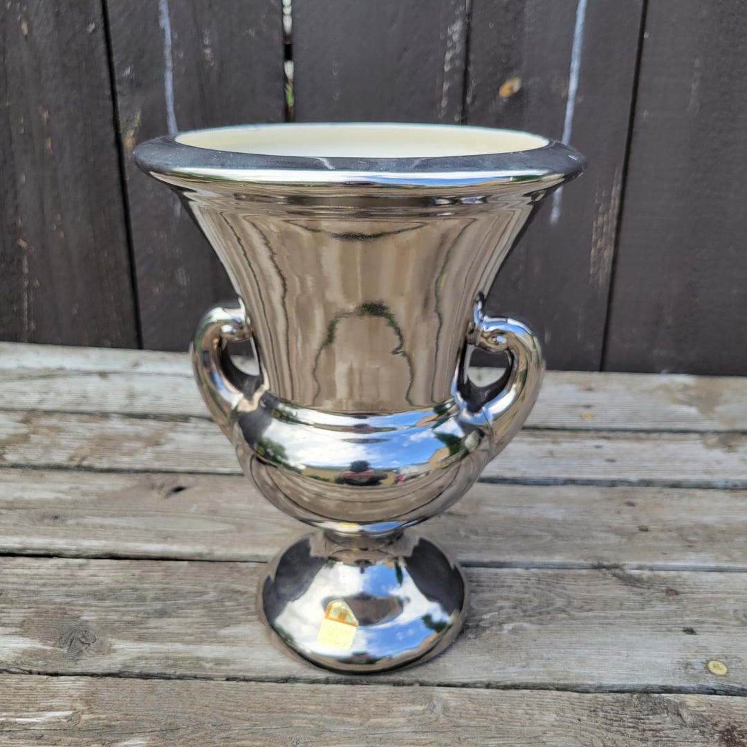 Vintage Haeger Ceramic Trophy Urn: Art Deco Platinum Glaze Vase - Etsy