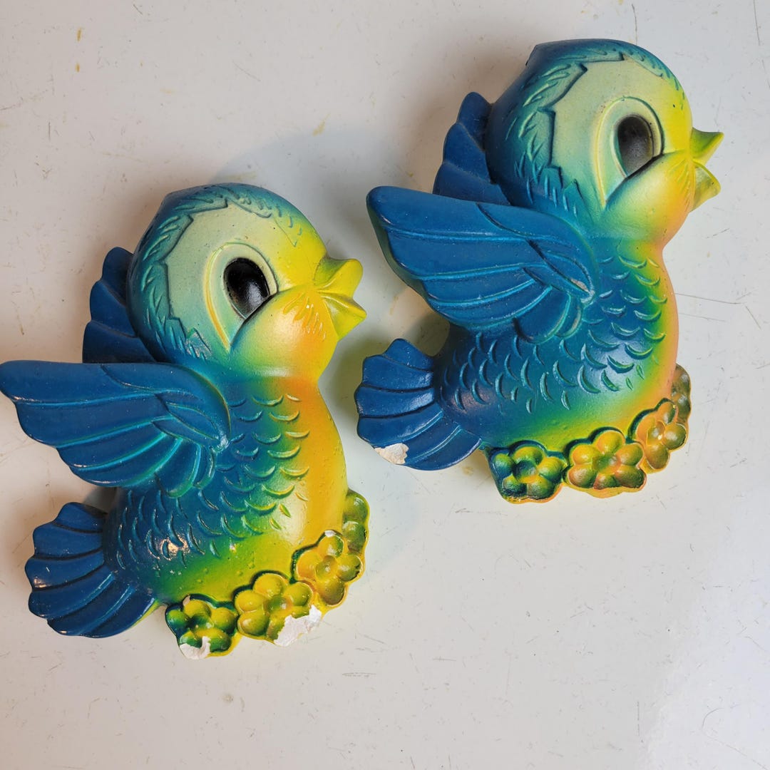Vintage Miller Studios Blue Bird Wall Plaques, Set of 2 ...