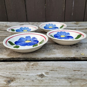 Vintage Blue Ridge Southern Pottery Inc pom Pom Saucers, Set of 4, Folk ...