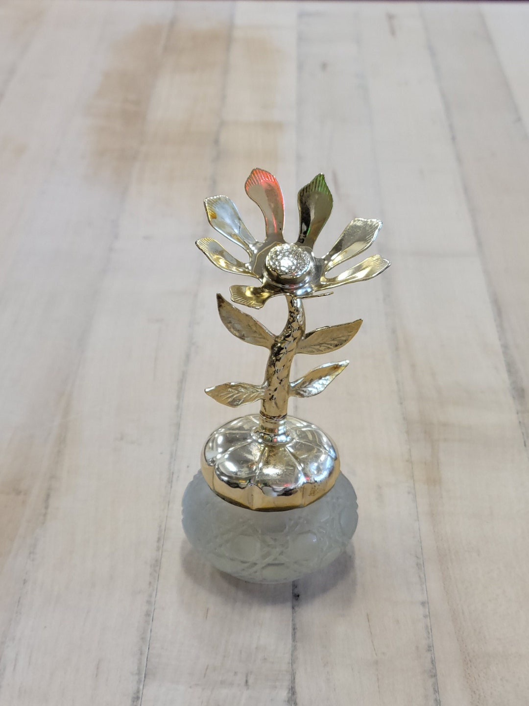 Vintage Avon Keepsake Gold Daisy Cream Sachet Bottle, 1970s Mod Metal ...