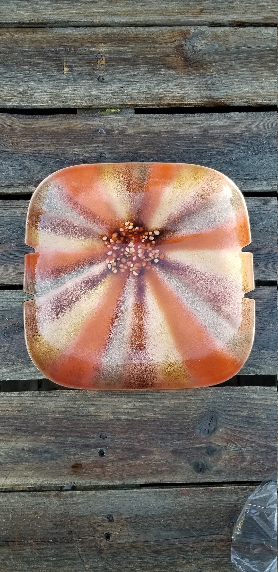 Vintage Bovano Copper Enamel Ashtray, 1970s Modernist Dish, Handcrafted ...