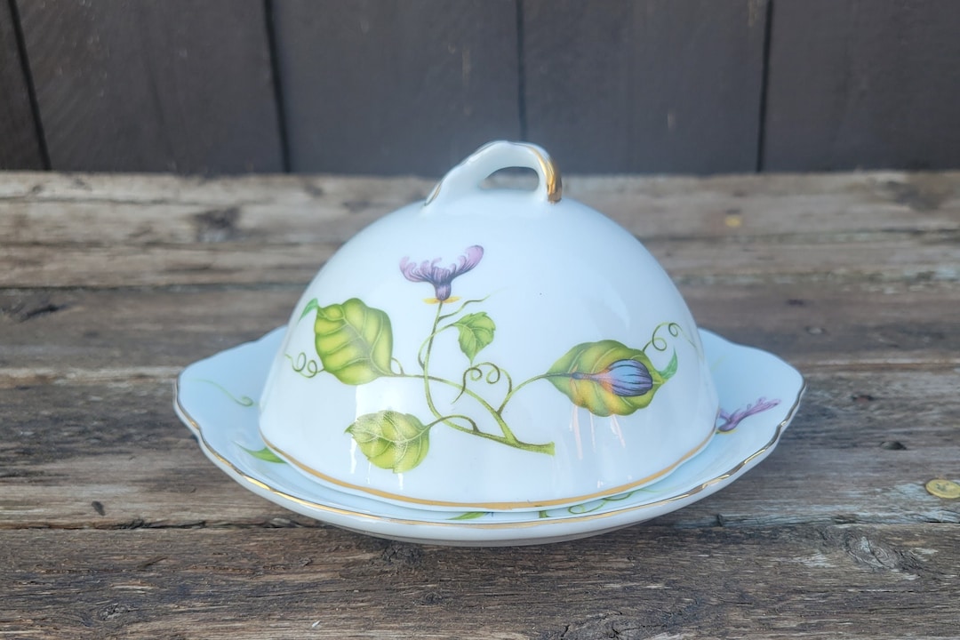 Vintage I Godinger & Co jardin Pattern Round Covered Butter/cheese Dish ...