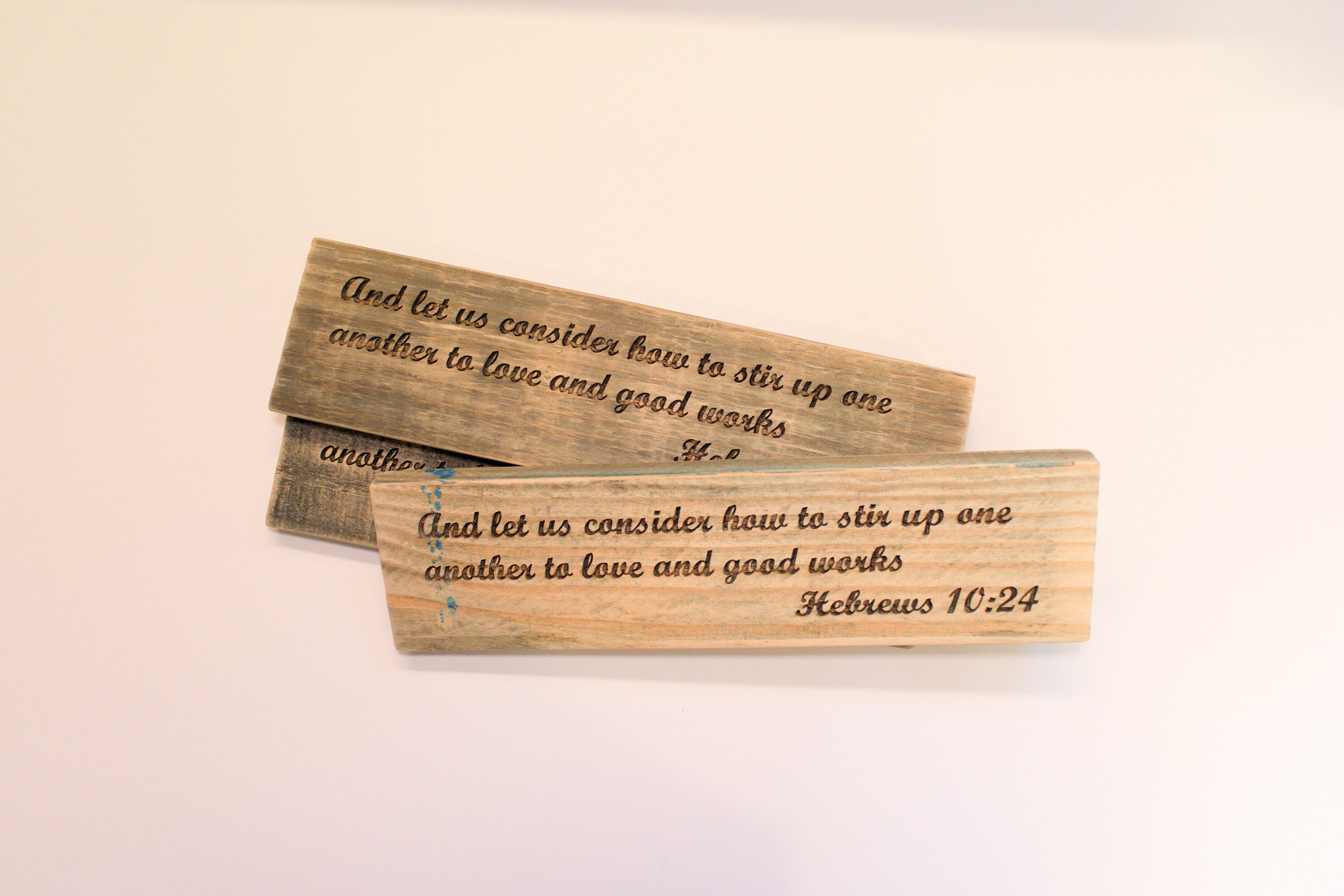 Hebrews 10:24 Wall Art | Rustic Wooden Sign Engraved Bible Verse Home ...