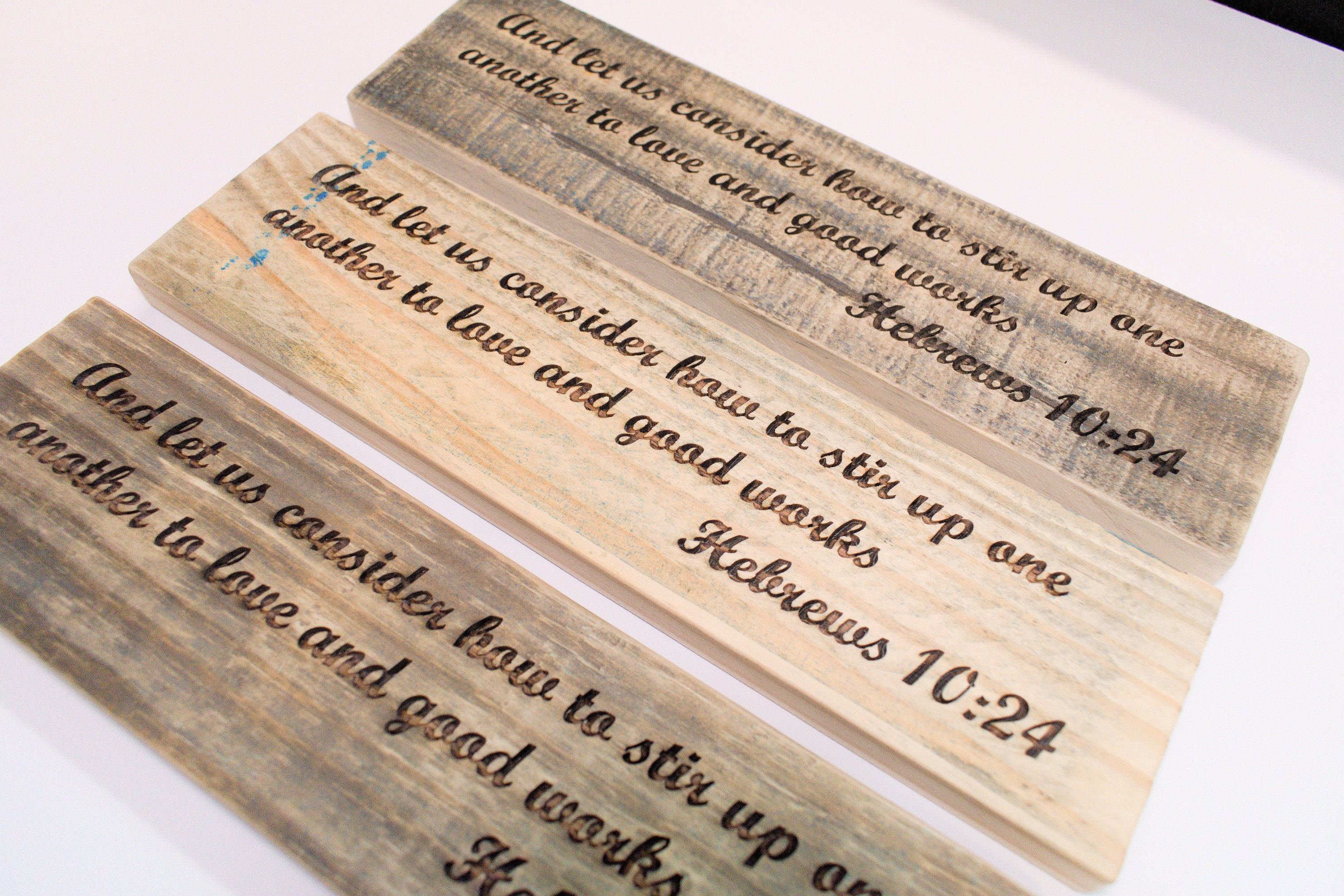 Hebrews 10:24 Wall Art | Rustic Wooden Sign Engraved Bible Verse Home ...
