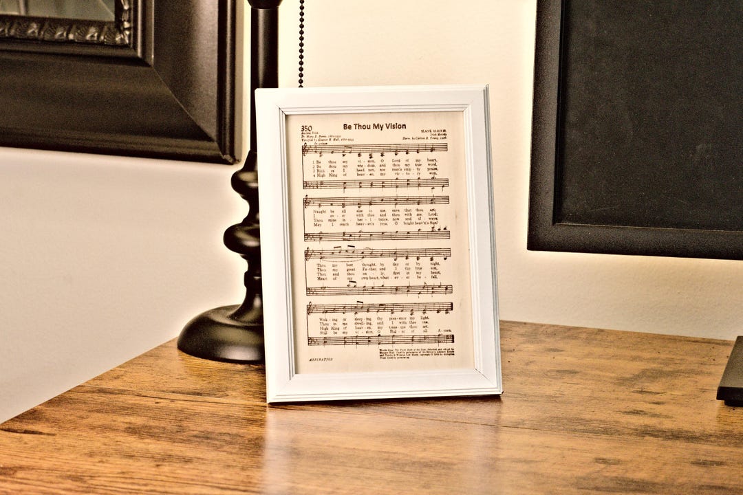 Music Art | Framed Be Thou My Vision Hymn | Laser-etched Wood Art - Etsy