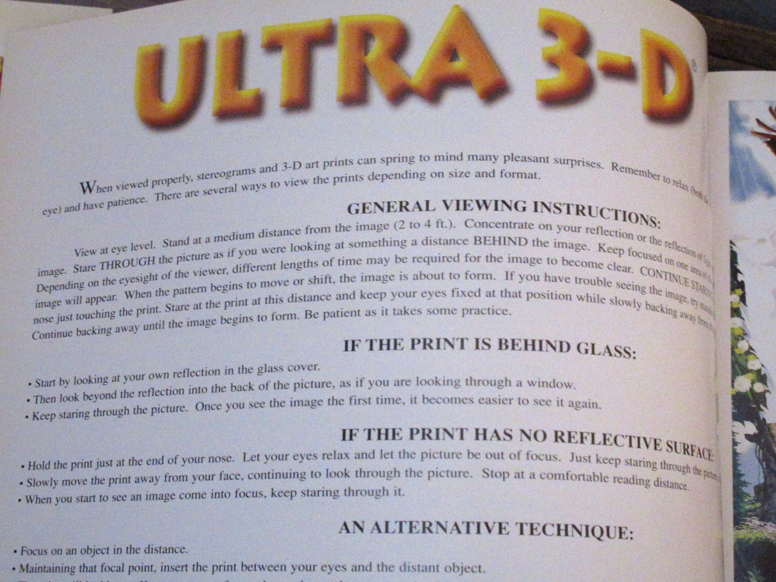 Vintage ULTRA 3-D Fine Art Print Hardcover Book/ July 1994 First ...