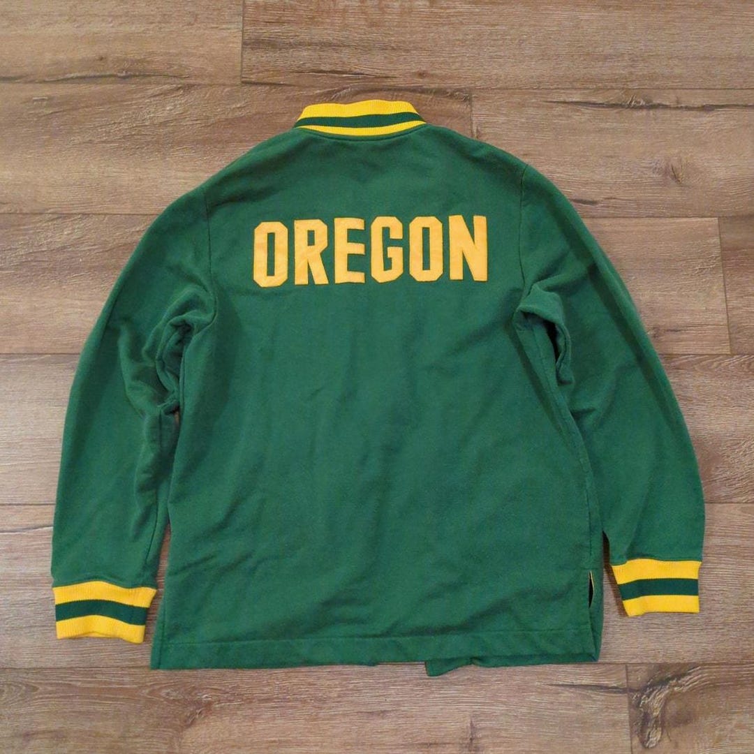 VTG Nike Oregon Ducks Track Jacket Men's Medium White Tag Orange Swoosh ...