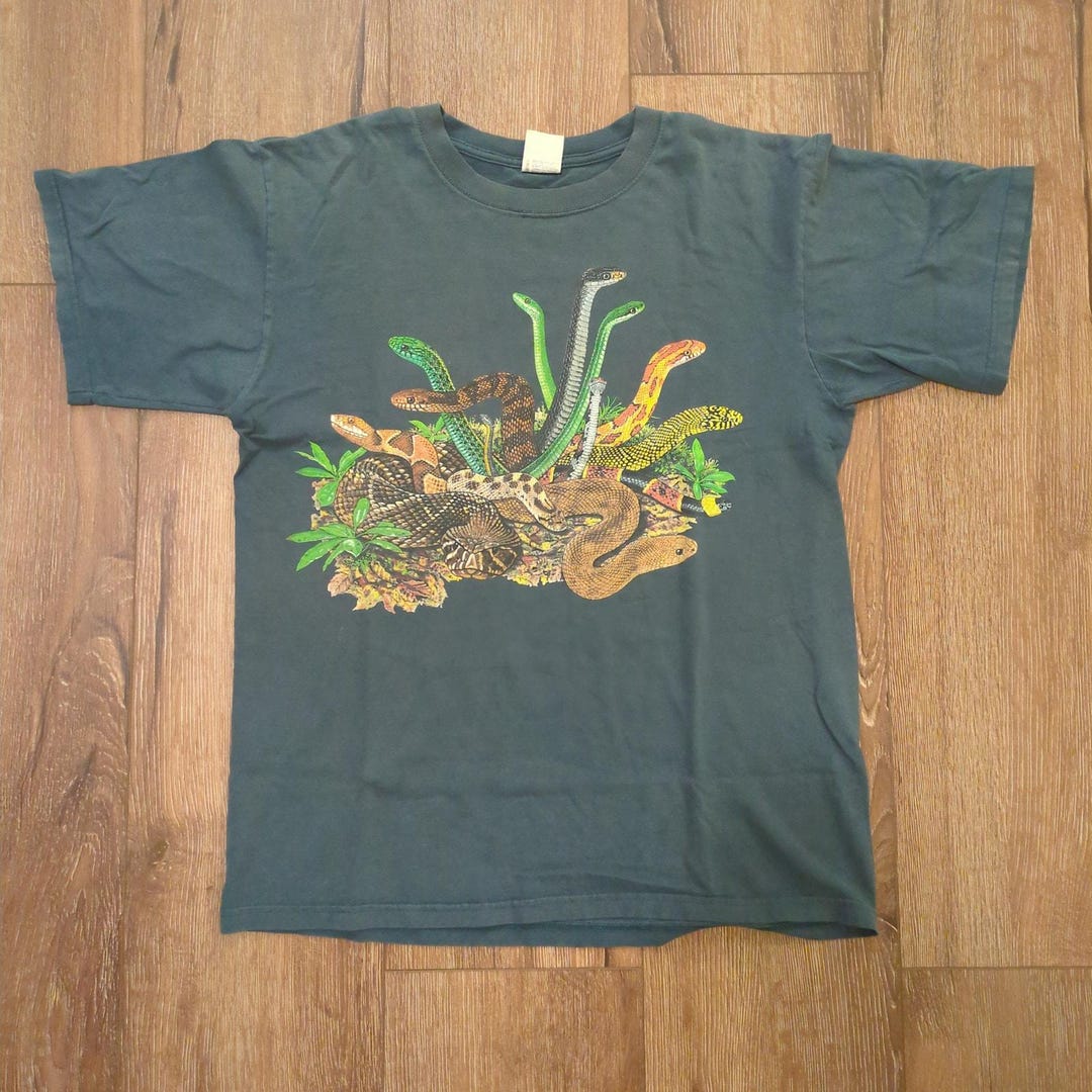 VTG King Snake Adult Medium Shirt Nature Reptile Lizard Copperhead ...