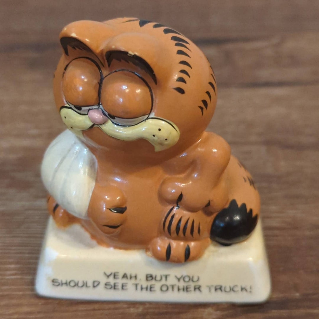 Vintage Enesco Garfield 70s 80s Ceramic Antique - Etsy