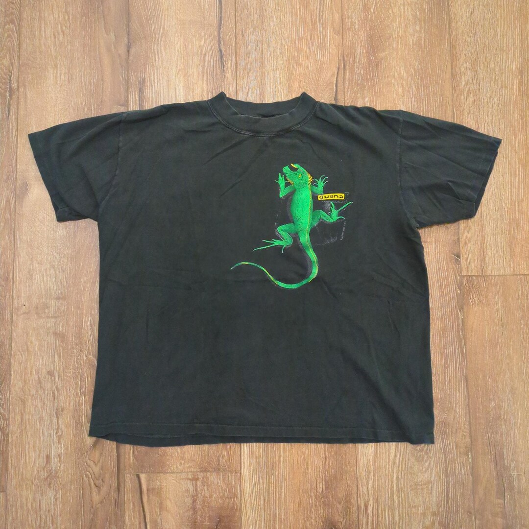 VTG Lizard Iguana Caribbean Adult Large Shirt Reptile Green Skater Punk ...
