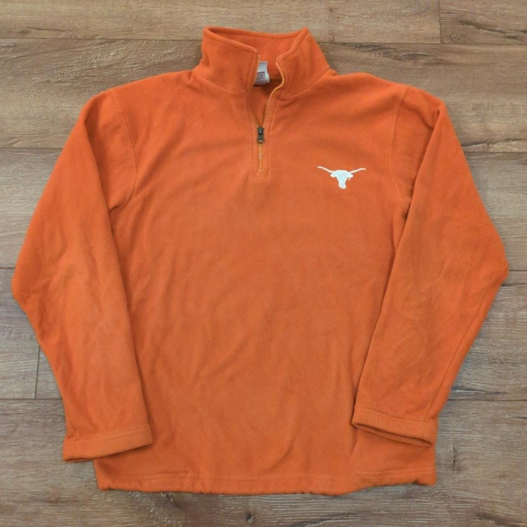 VTG Texas Longhorns Men Small 1/4 Zip Fleece Sweater University of ...