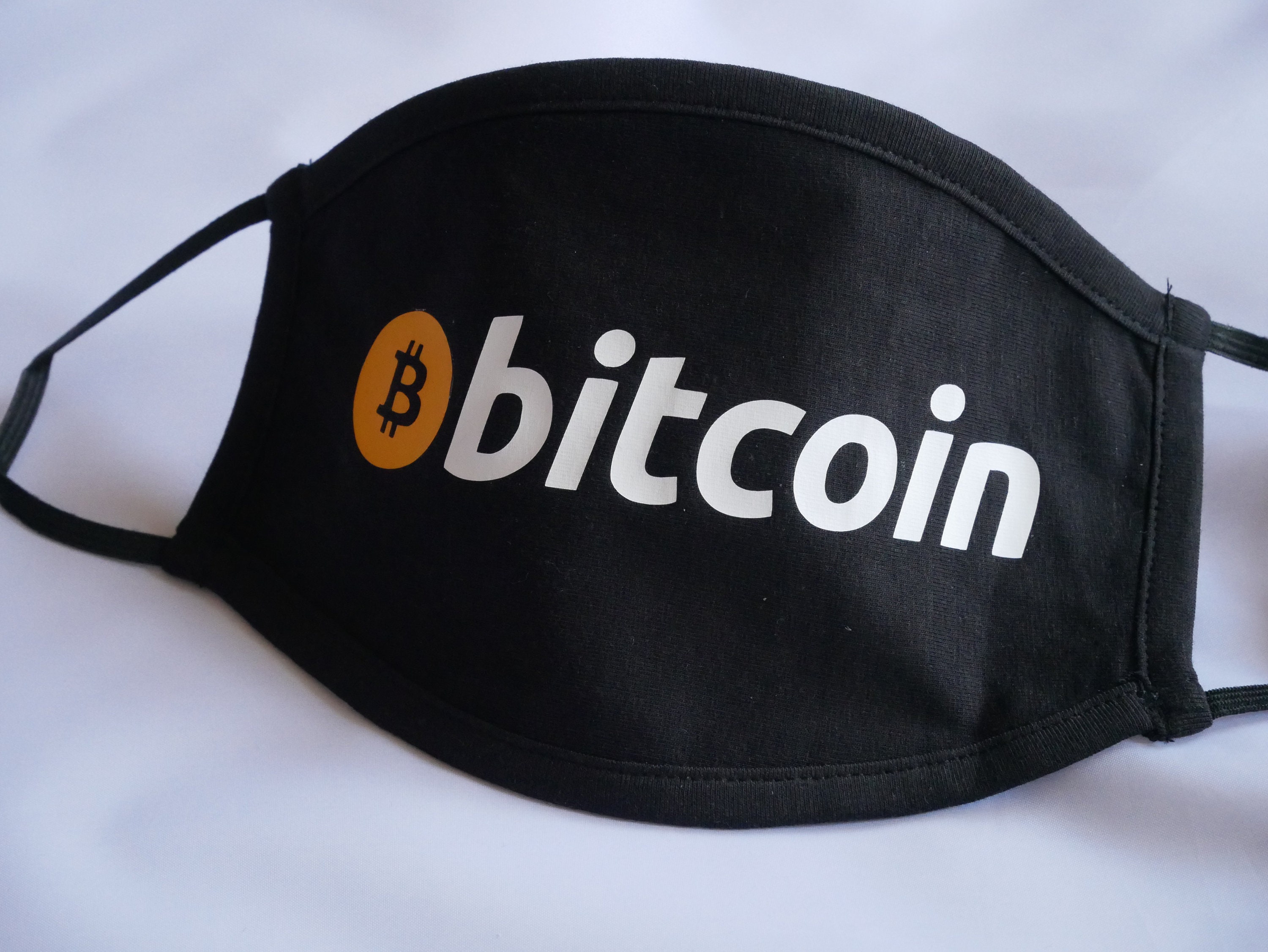 Máscara facial con logotipo bitcoin / doble capa, suave, transpirable ...