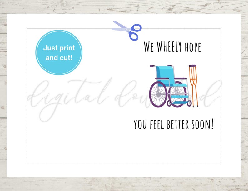 Printable Get Well Soon Card, Funny Feel Better Card - Etsy