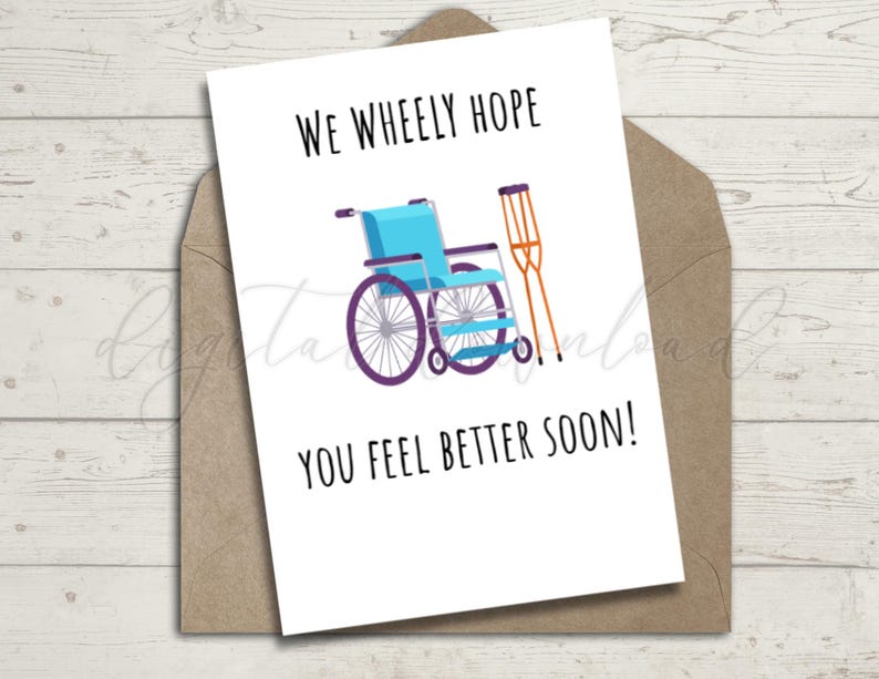 Printable Get Well Soon Card, Funny Feel Better Card - Etsy