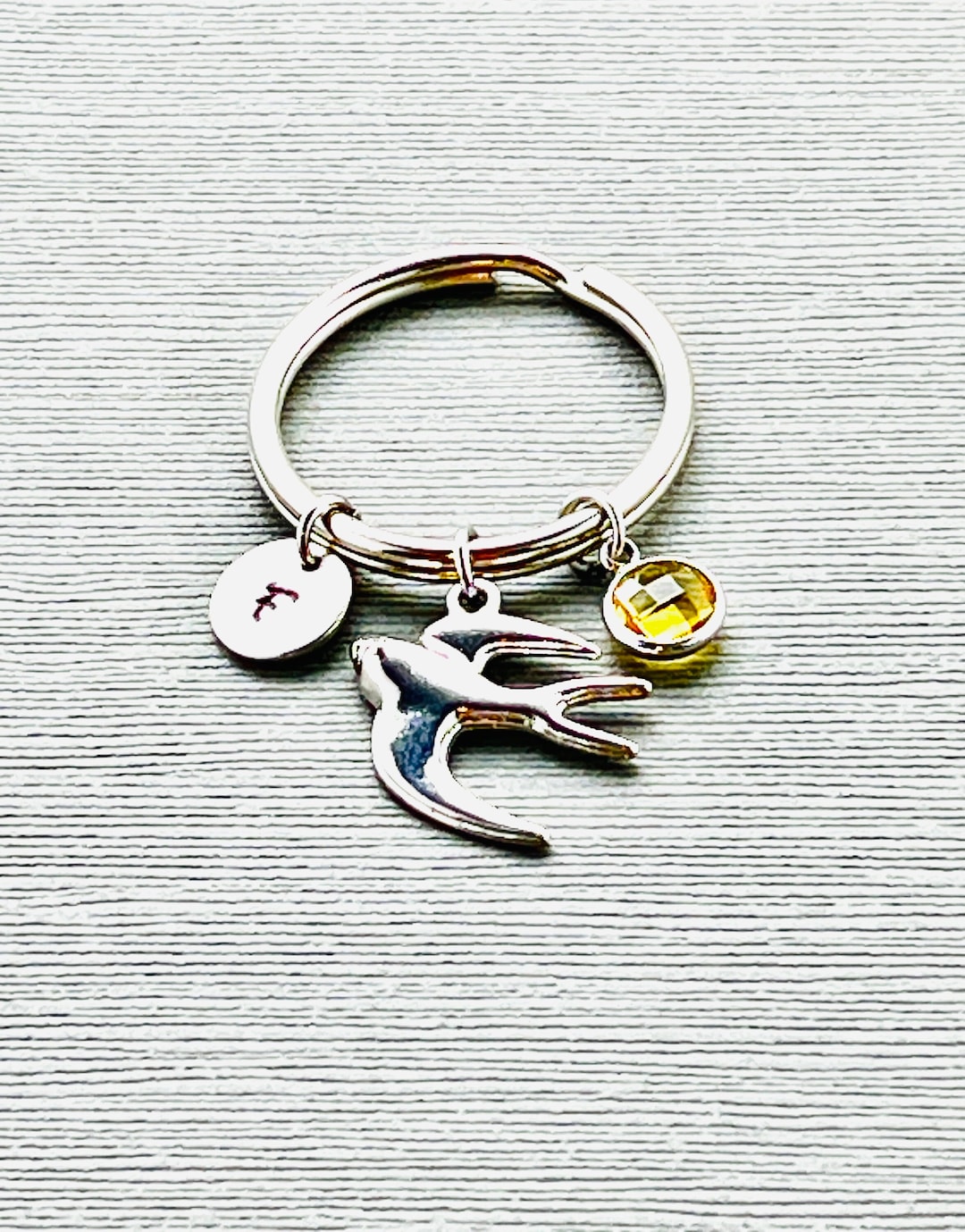 Bird Watching Keychain, Swallow Bird in Flight, Winged Animals ...