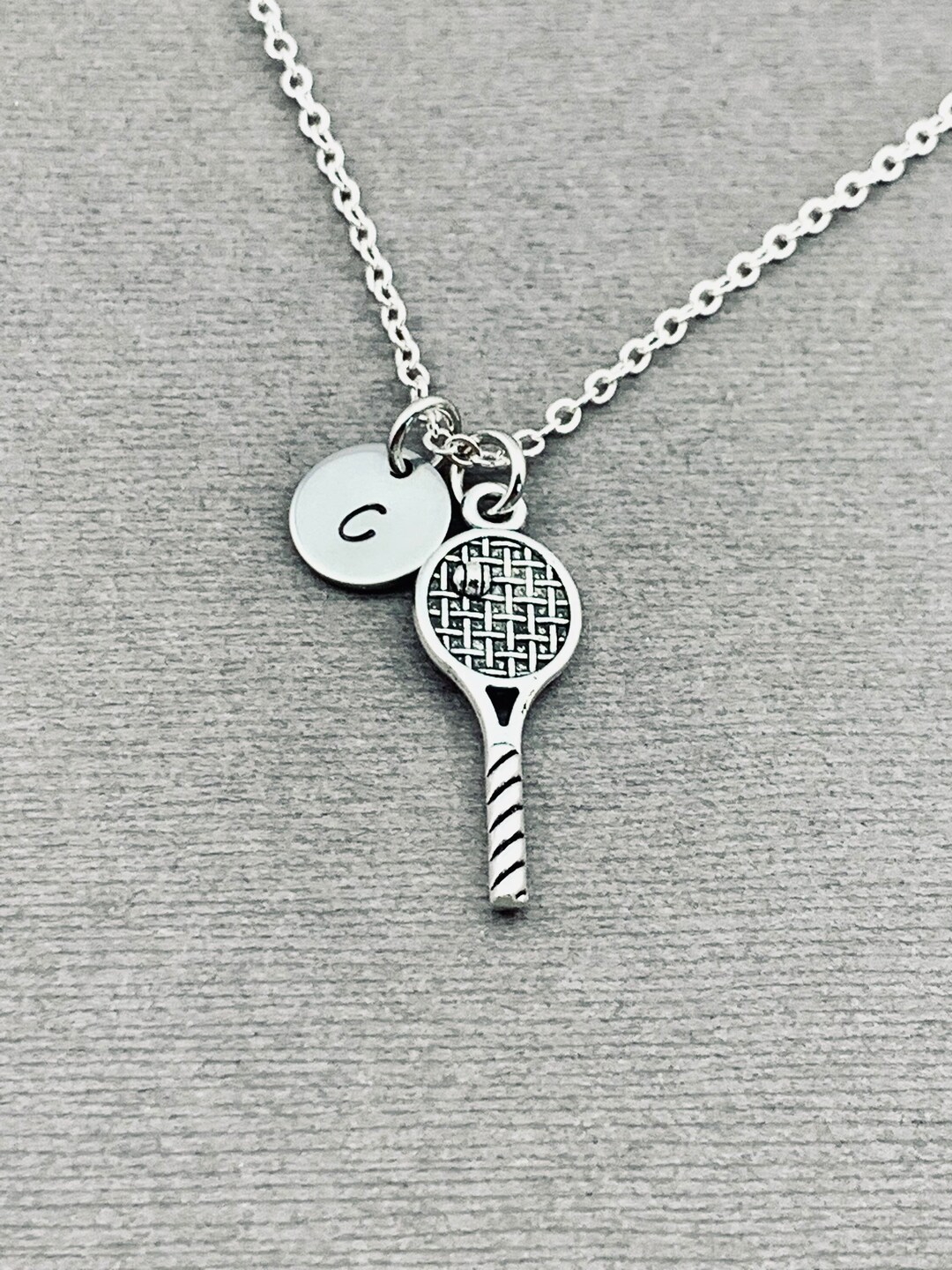 Antique Silver 3D Tennis Racket Personalized Necklace Tennis Charm ...