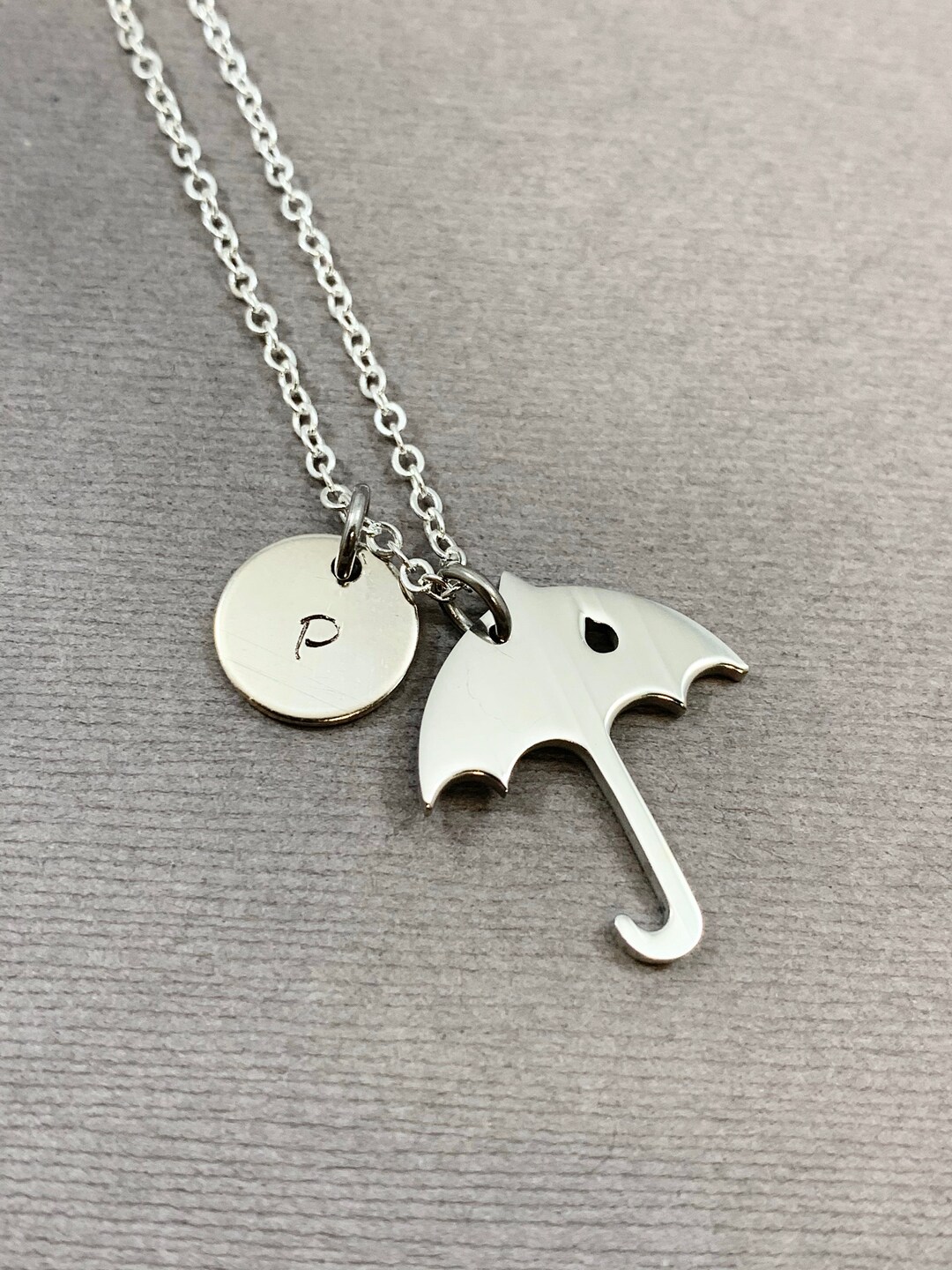 Raindrop on Umbrella Personalized Necklace Umbrella Charm Necklace ...