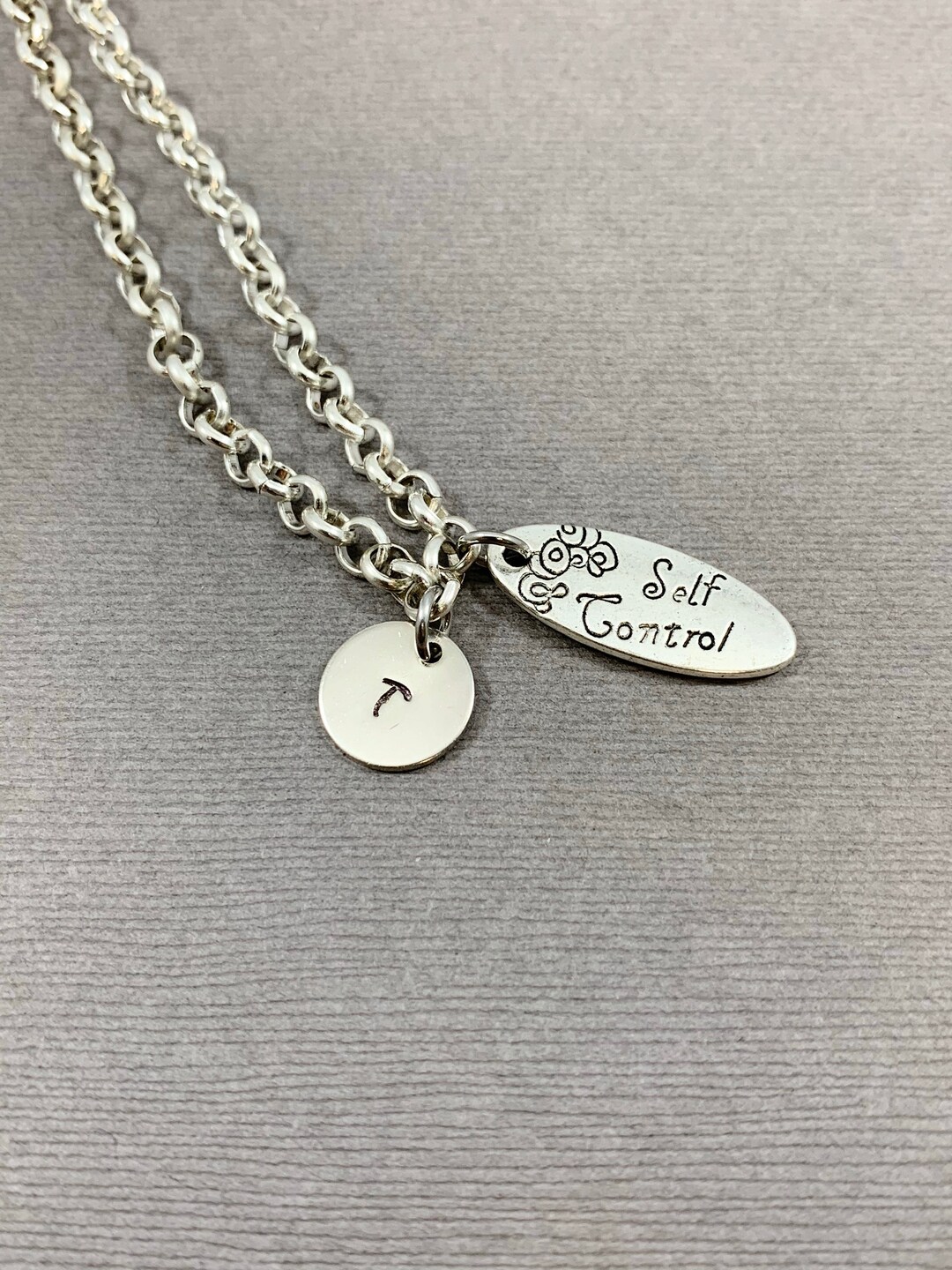 Silver Self Control Personalized Bracelet Self Control Charm Bracelet ...