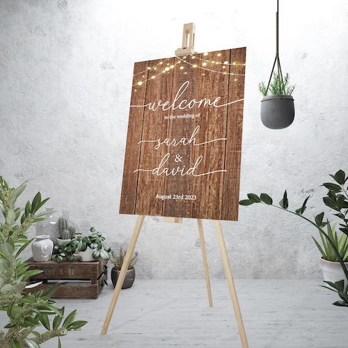 Rustic Wedding Welcome Sign Wood Rustic Wood Wedding Sign - Etsy