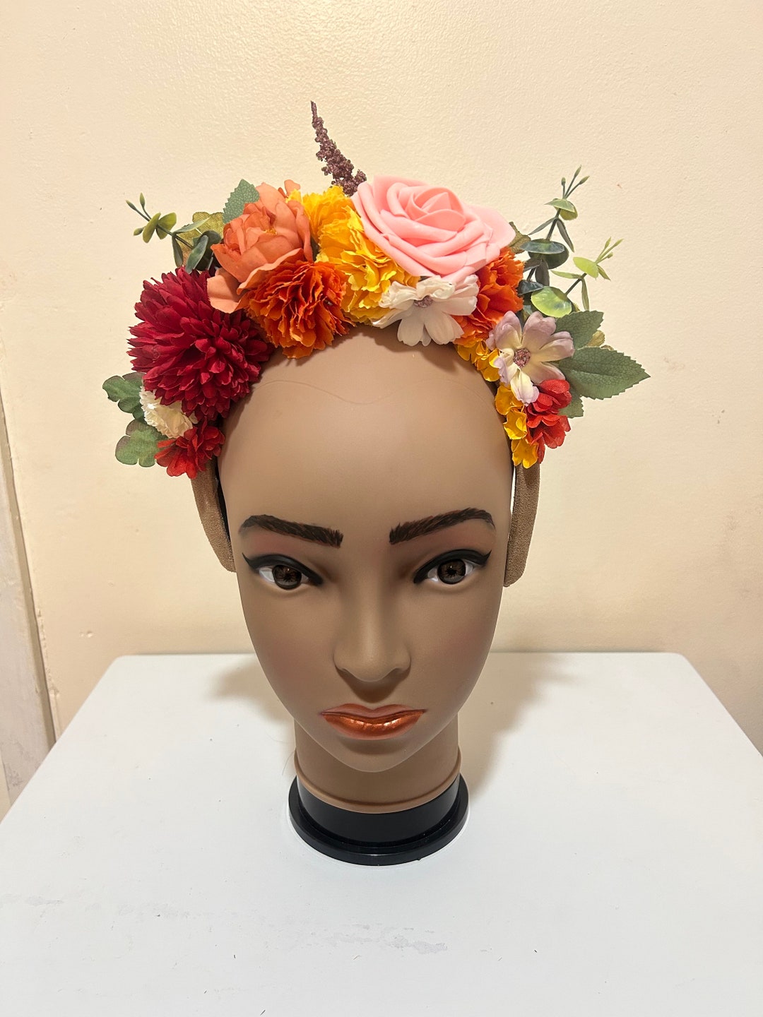 Faux Flower Crown Frida Kahlo Flower Crown Colorful Meadow - Etsy