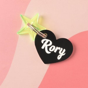Lucy Heart Personalized Pet Tag | Custom Acrylic Pet ID Tag | Engraved ...