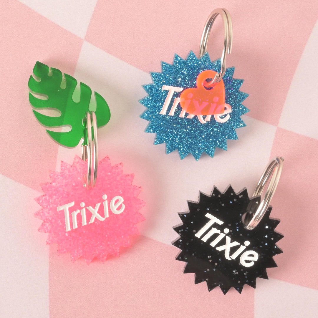Barbie-inspired Trixie Personalized Pet Tag, Barbie Sunburst Pet Tag ...