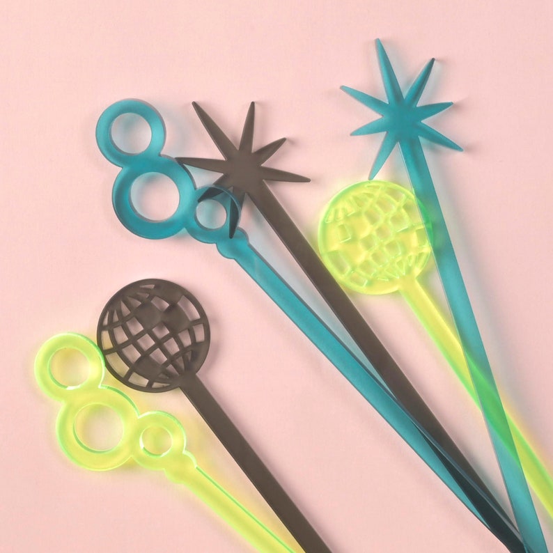 Dancing Disco Stir Sticks, Party Time, Swizzle Sticks, 70s Style ...