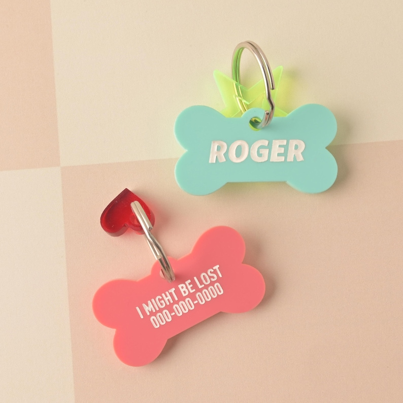 Bones Day: Personalized Bone Shaped Dog Tag for Cat and Dog ID - Etsy