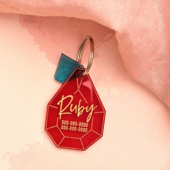 Glamorous Gem Personalized Pet Tag Fancy Cat and Dog ID Tag - Etsy