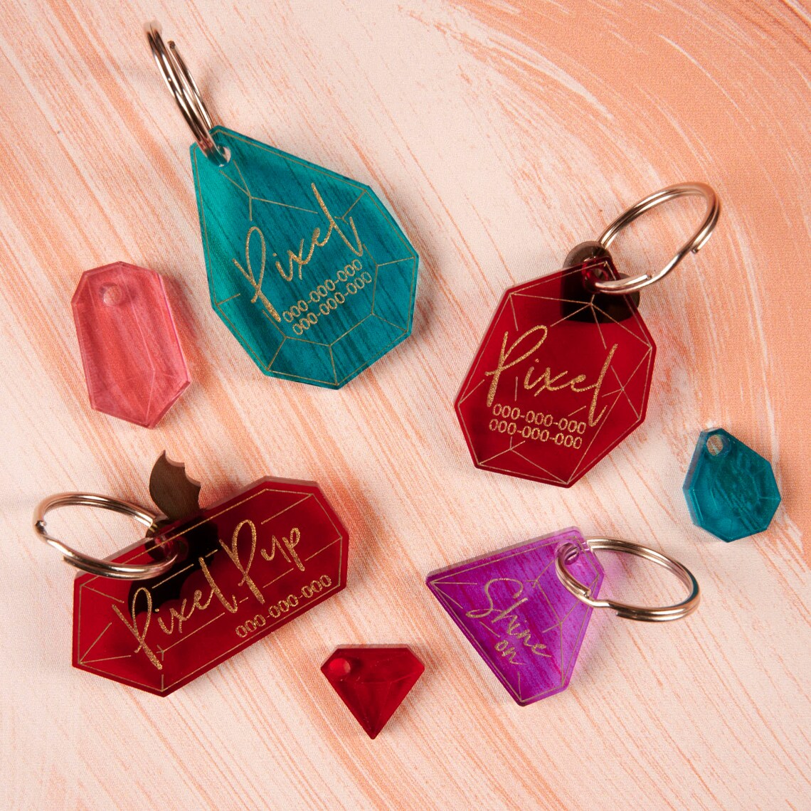 Glamorous Gem Personalized Pet Tag Fancy Cat and Dog ID Tag | Etsy