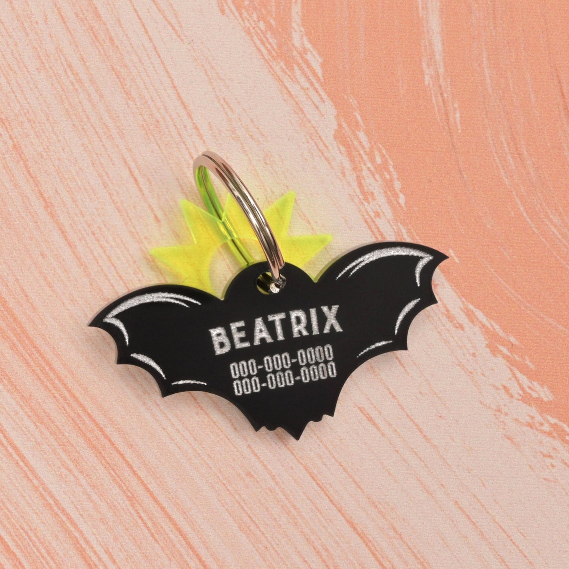 Bat Personalized Pet Tag Goth Style Creepy Pup Halloween - Etsy