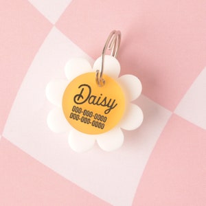 Daisy Flower Personalized Pet Tag, ID Tag With Style, Summer Dog Tag - Etsy