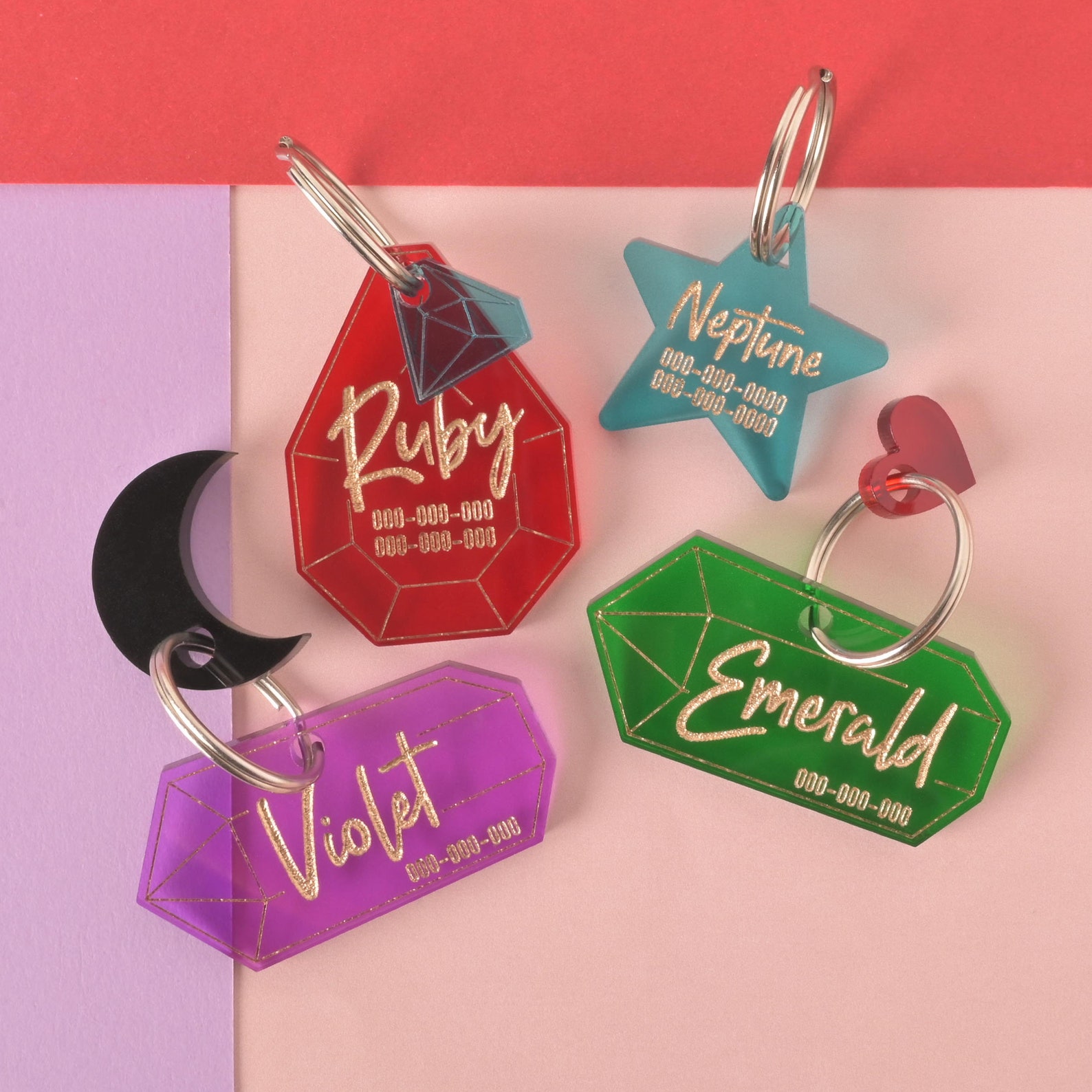 Crystal Energy Personalized Pet Tag, Fancy Cat and Dog ID Tag - Etsy