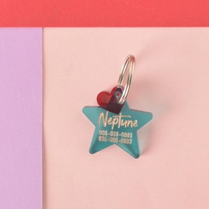 Star, Script, Small Personalized Pet Tag, Cat and Dog ID Tag - Etsy