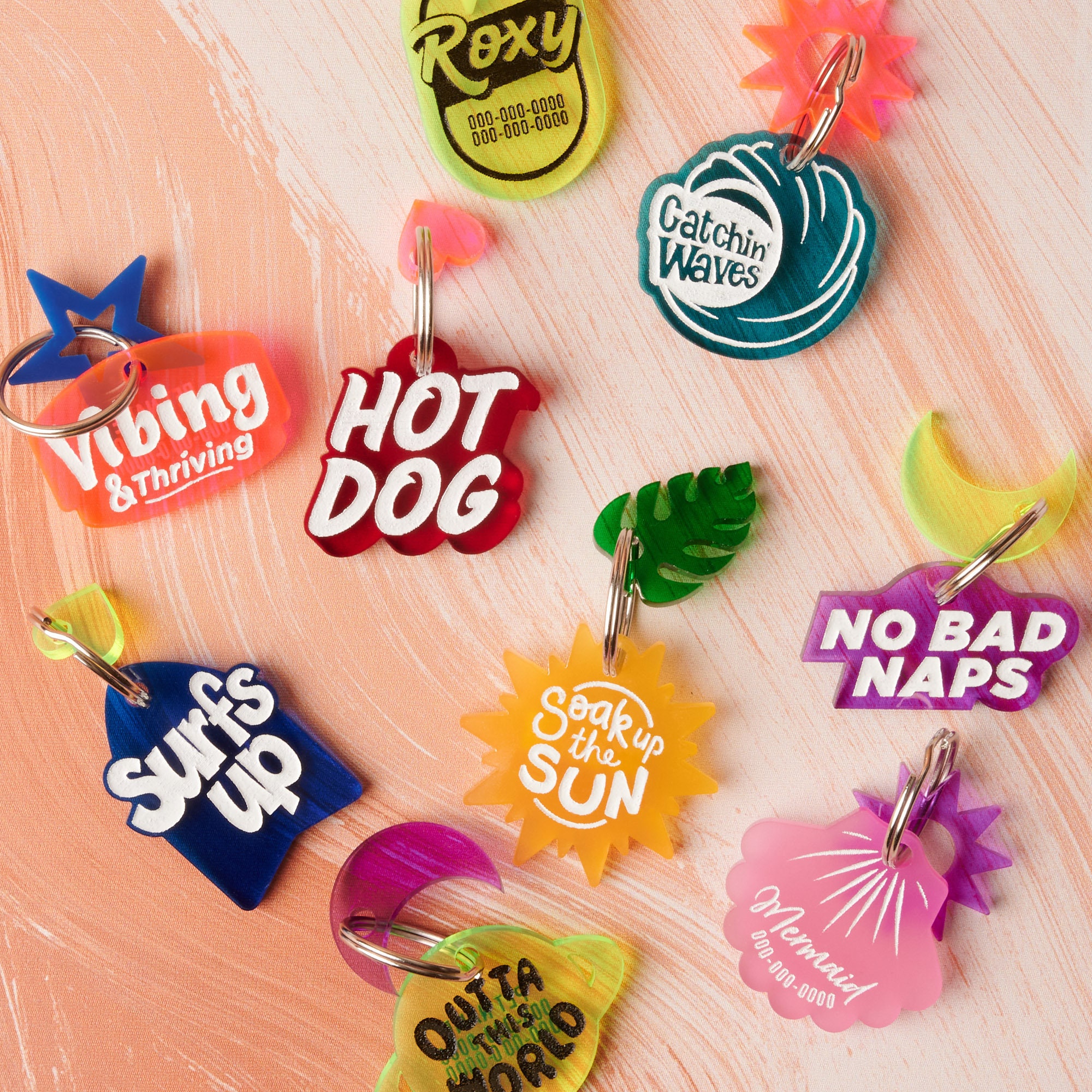 Hot Dog Personalized Pet Tag Summer Dog ID Wiener Dog Ready | Etsy