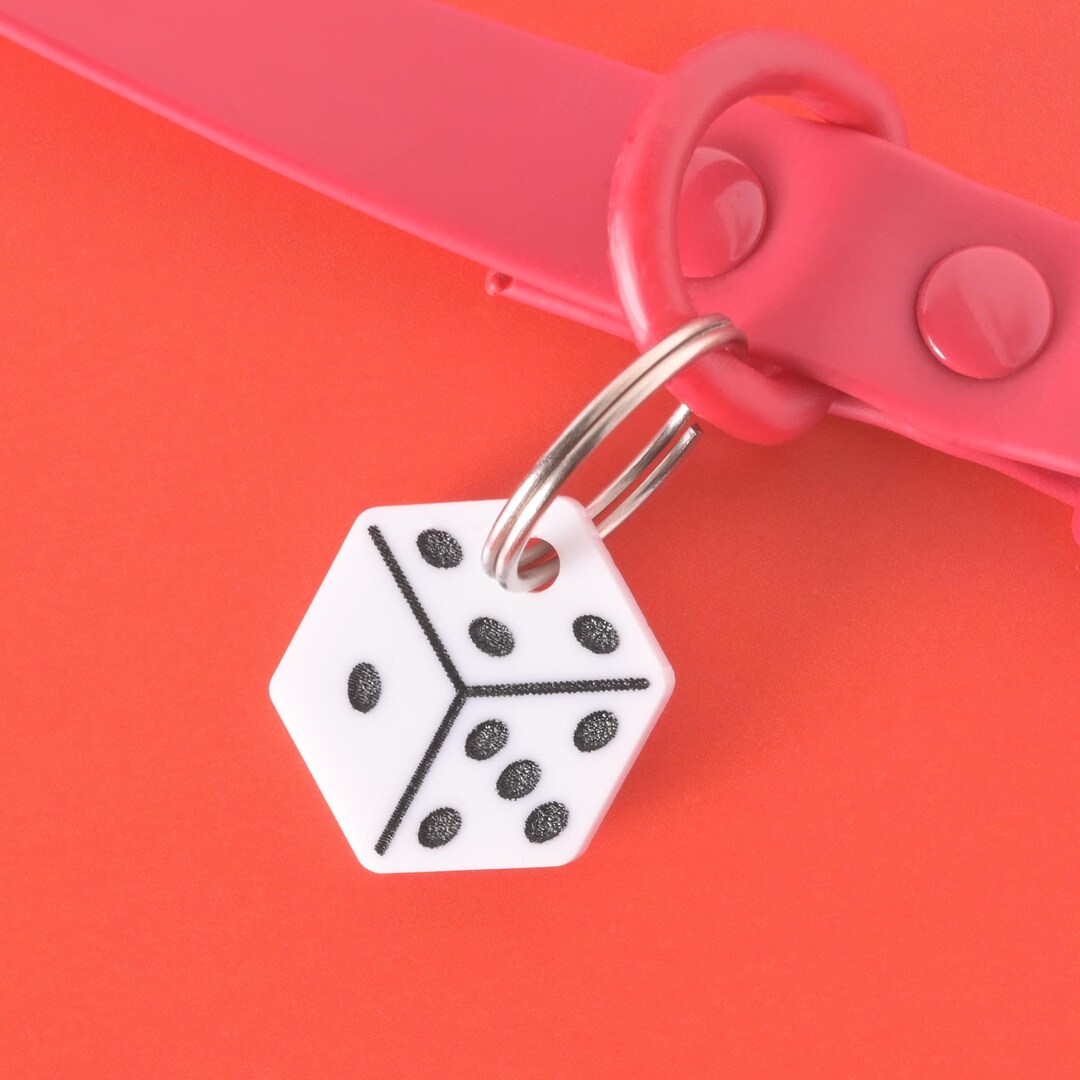 Dice Personalized Pet ID Tag: Engraved Name & Number - Etsy
