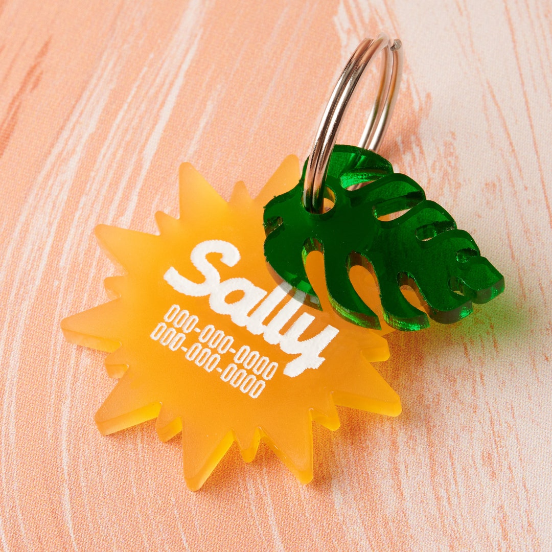 Sunshine Sun Personalized Pet Tag Summer Cat and Dog ID Tag - Etsy