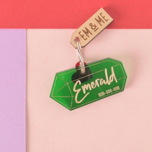 Crystal Energy Personalized Pet Tag, Fancy Cat and Dog ID Tag - Etsy